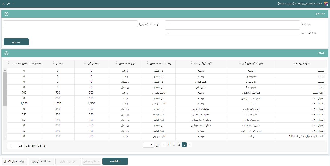 نرم افزار مدیریت مزایا - چارگون